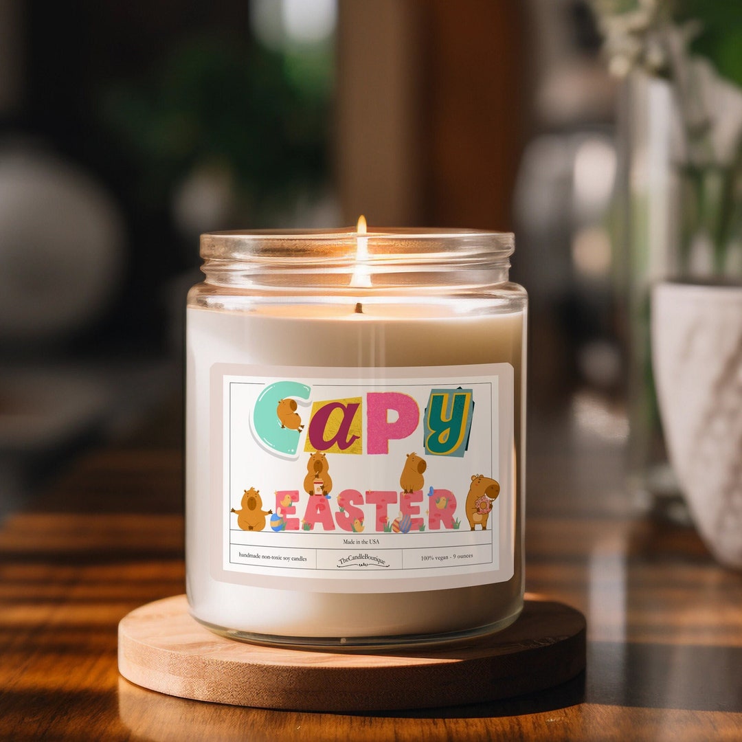 Capybara Easter Decor Cute Capy Easter Holiday Candle Animal Lovers ...