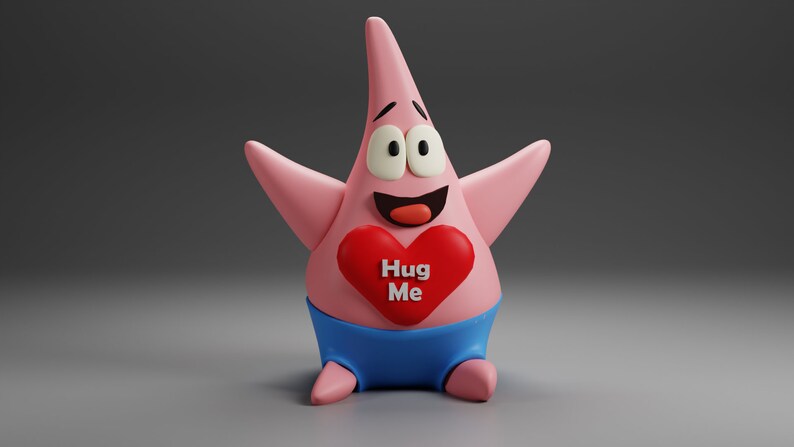 3D Printed Patrick Star STL File Cute 'hug Me' Patrick Model, Spongebob ...