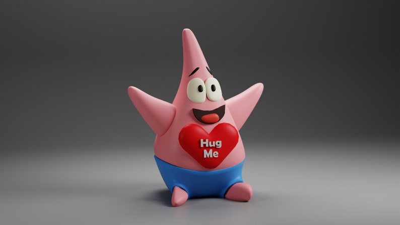 3D Printed Patrick Star STL File Cute 'hug Me' Patrick Model, Spongebob ...