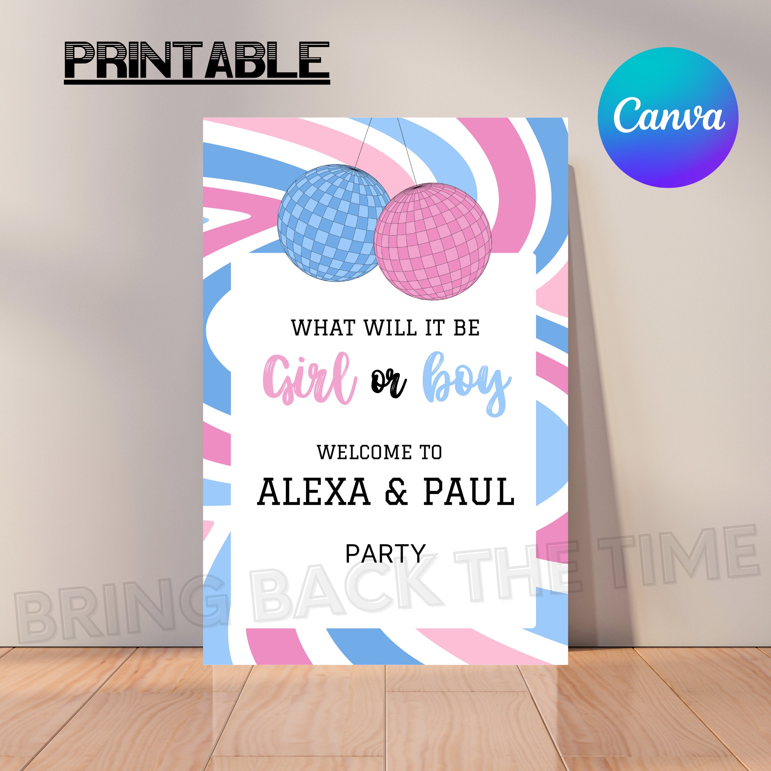 Gender Reveal Welcome Sign , Gender Reveal Poster, Gender Reveal Party ...