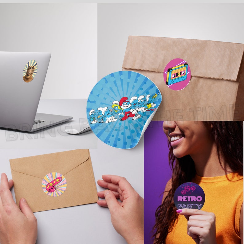 Nostalgic Retro Stickers Pack, 80s 90s Stickers Bundle, Retro Theme ...