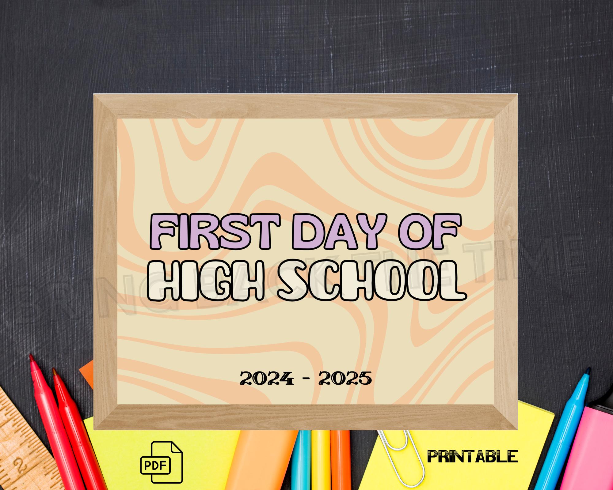 First Day of School Printable Sign, Instant Digital Download, Back to ...