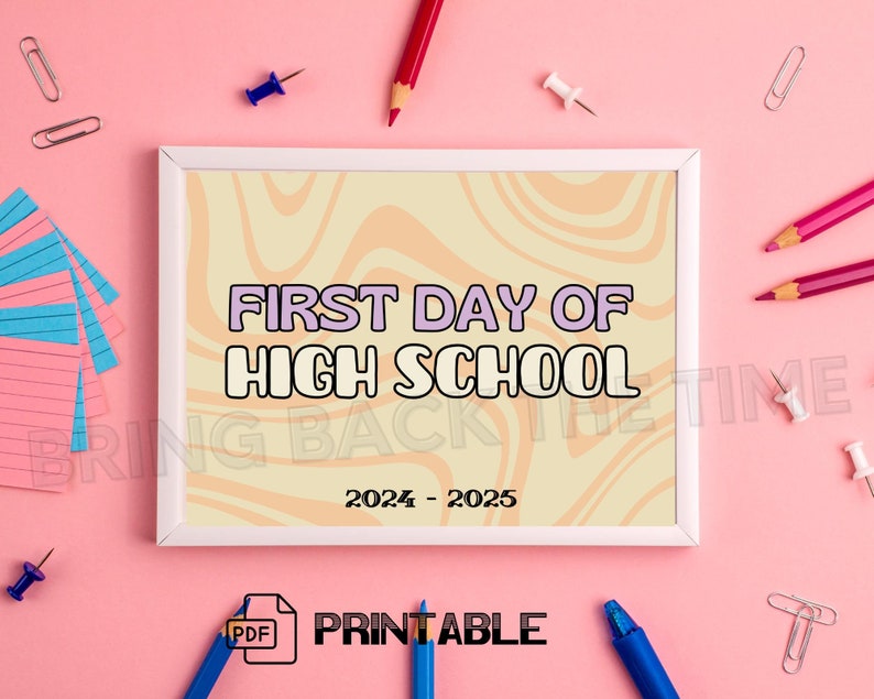 First Day of School Printable Sign, Instant Digital Download, Back to ...