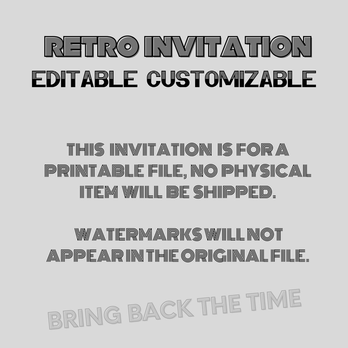 Editable Party Like the 80s Invitation, Retro Vintage Invitation ...