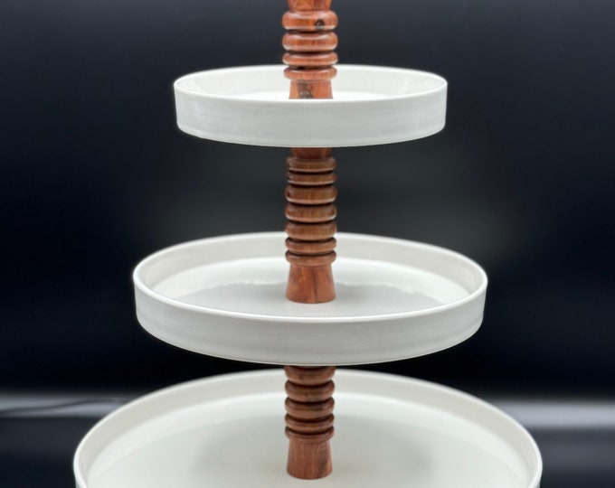 3 Tiered Dessert Stand Handmade Wood Tray Serving Platter Serving Plate ...