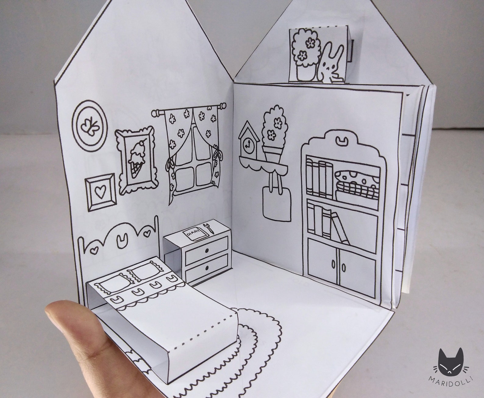 Easter House Coloring Book for Kids DIY Easter Craft Printable Pop-up ...