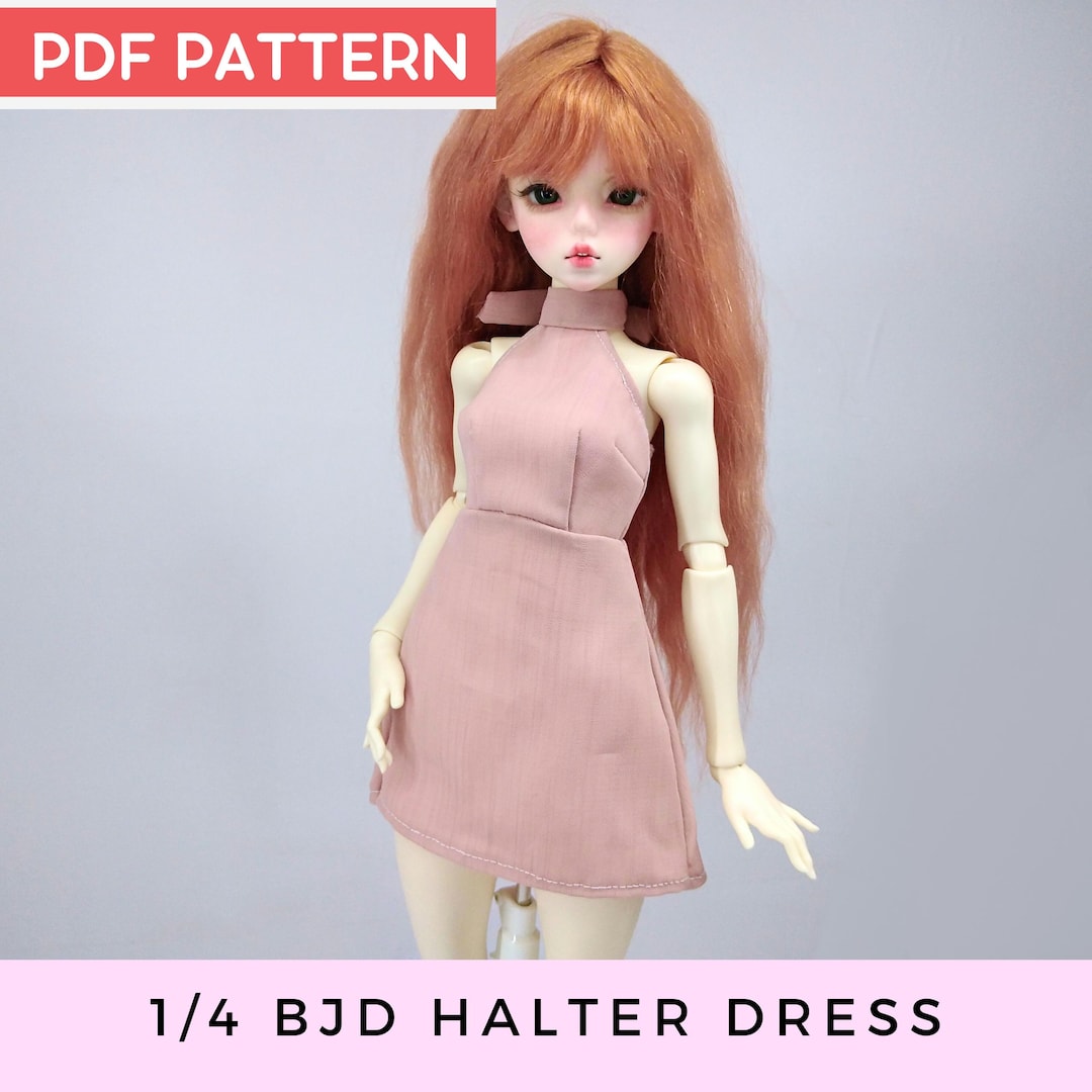 MSD 1/4 BJD Halter Dress Pattern PDF Doll Clothes Pattern Printable - Etsy