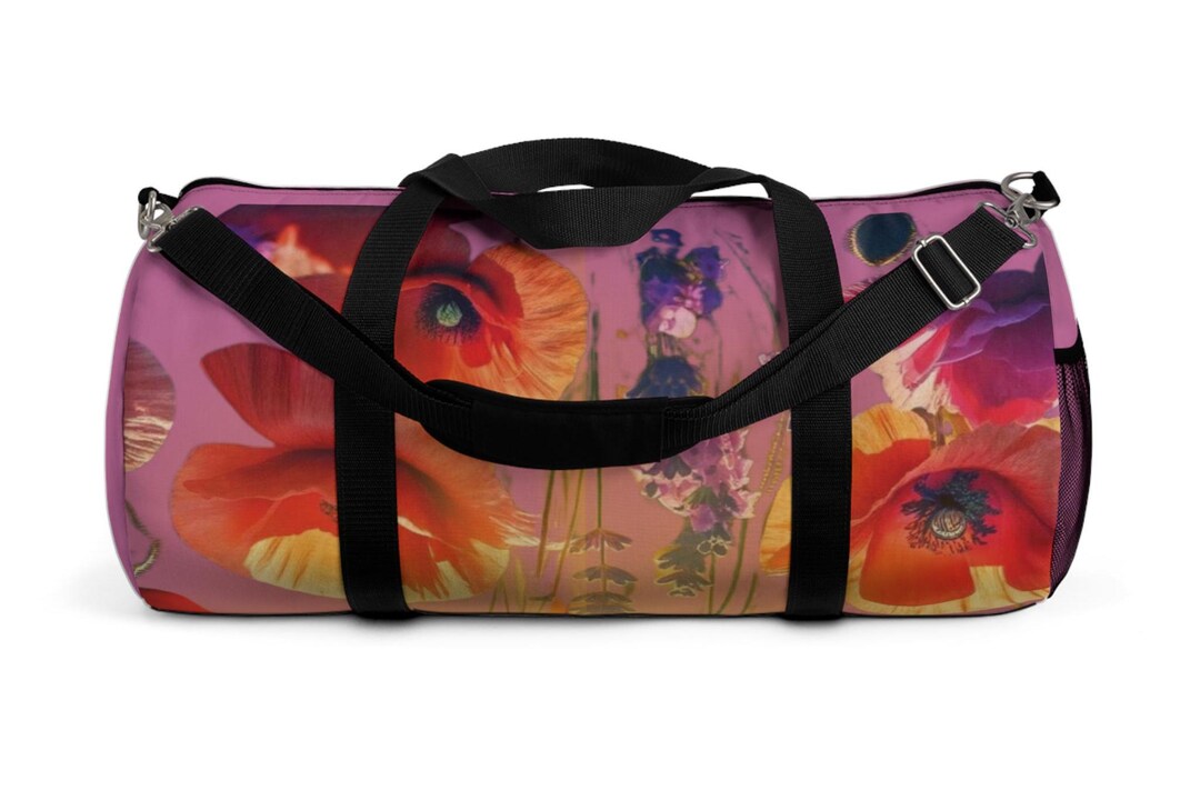 Floral Duffle Bag: Poppy Flower Travel Bag Organizer - Etsy
