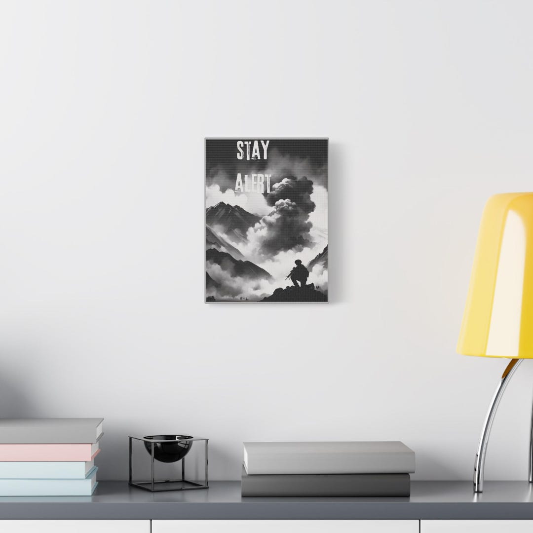 Canvas Artwork | Stay Alert Patriotic Soldier Matte | Resilience ...