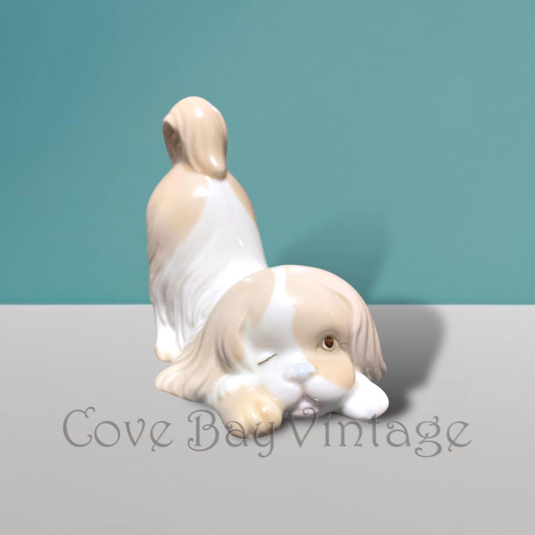 Vintage Porceval Porcelain Winking Puppy Dog Figurine Made in Spain ...