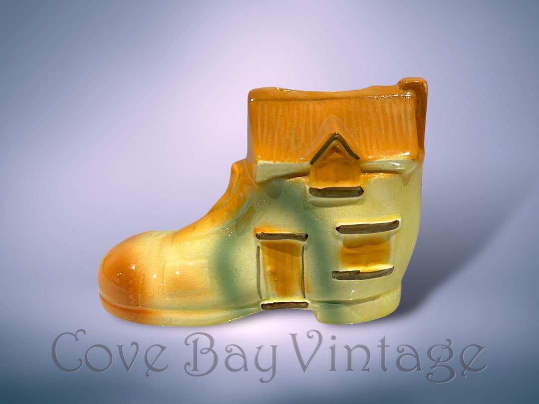 Vintage Glazed Ceramic Old Boot / Shoe Money Bank 1950s | Piggy Bank ...