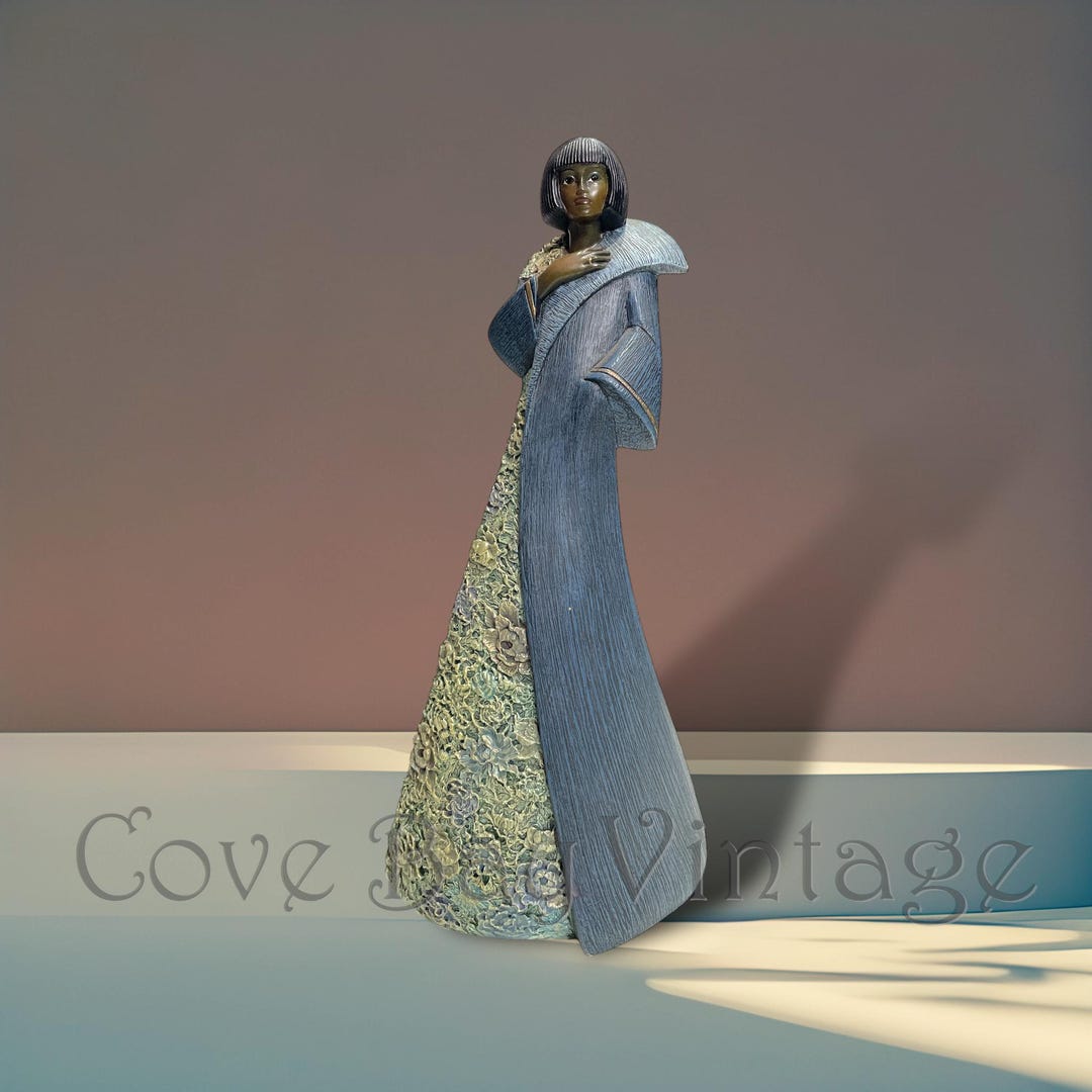 Vintage Enesco Mahogany Princess 'unforgettable' Wooden Figurine ...