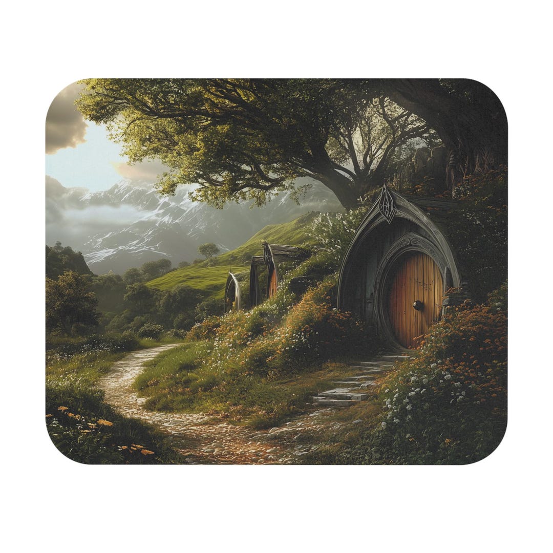Whimsical Hobbit-inspired Mouse Pad, Perfect for Office Decor, Fantasy ...
