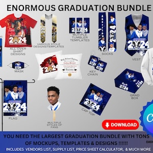 LARGEST GRADUATION BUNDLE!! Editable Designs. Mockups, Templates & Much ...