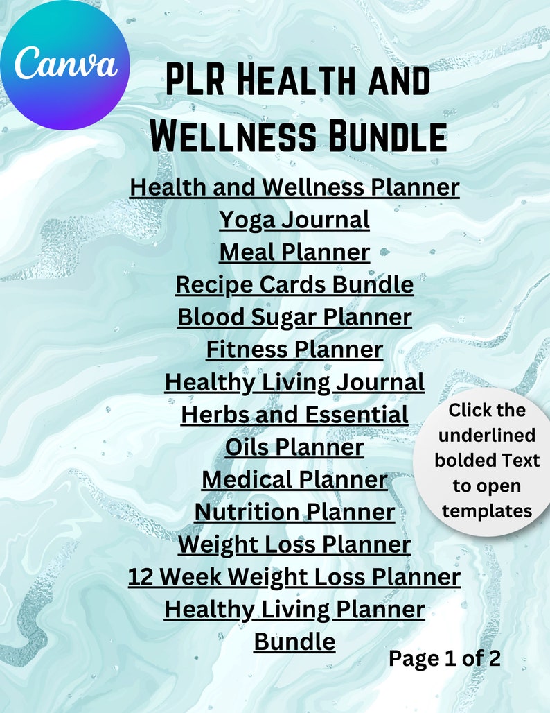 PLR Health and Wellness Bundle. Ready for Resell. Editable on Canva ...
