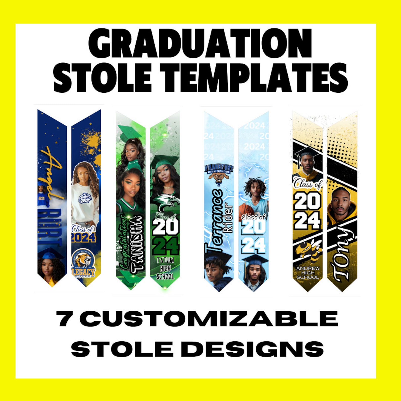 Graduation Stole Templates - Etsy