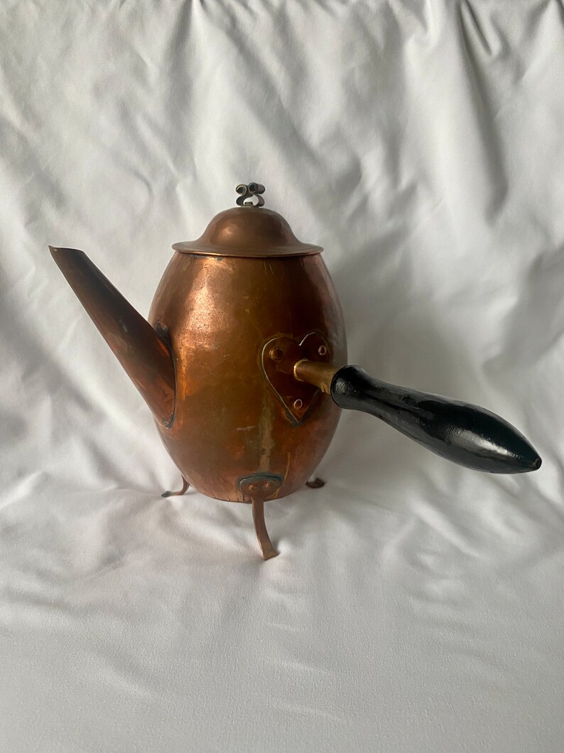 Antique Norwegian Copper Footed Tea Set, Tea Pot, Cream and Sugar - Etsy