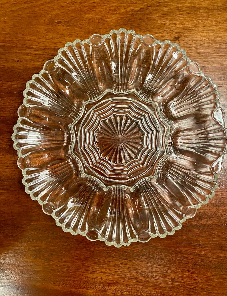 Glass Devil Egg Platter Tray - Etsy