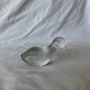Frosted Crystal Duck, Figurine Paperweight, Stamped Baccarat France - Etsy