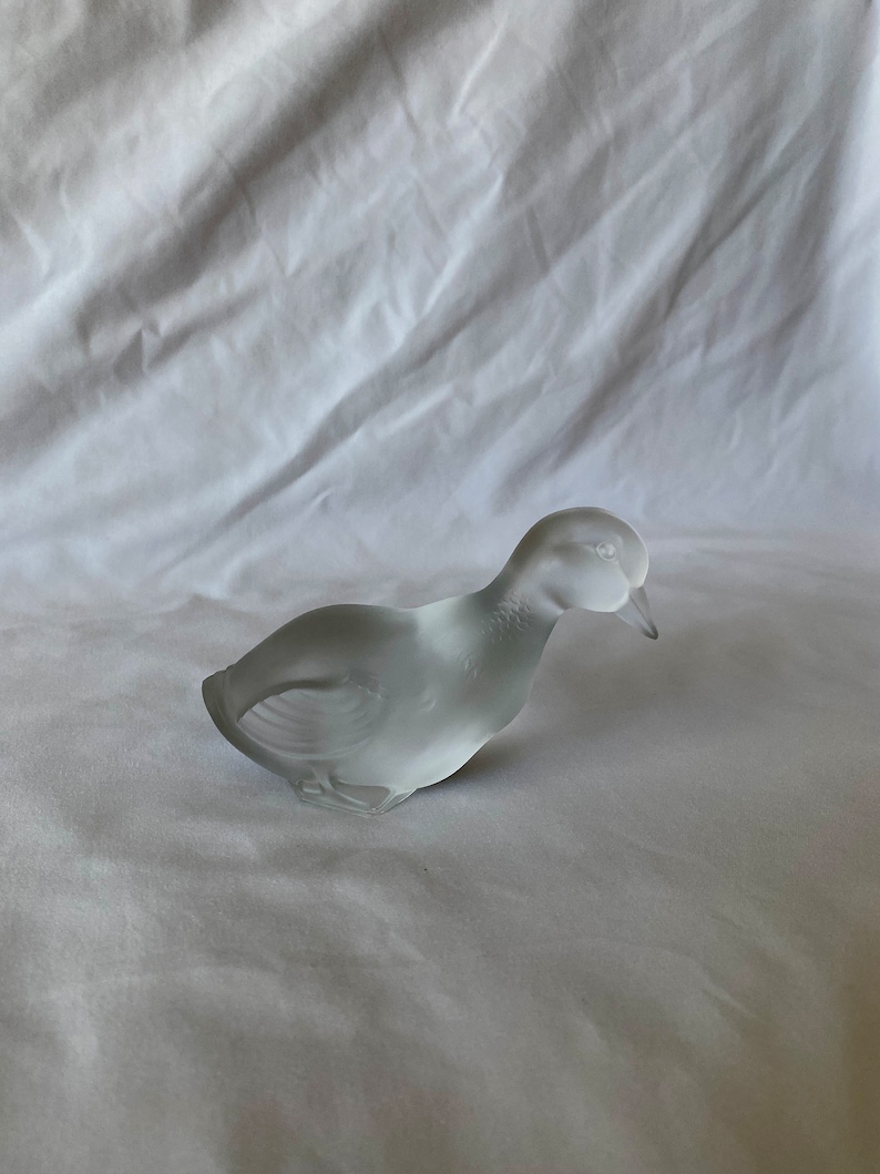 Frosted Crystal Duck, Figurine Paperweight, Stamped Baccarat France - Etsy