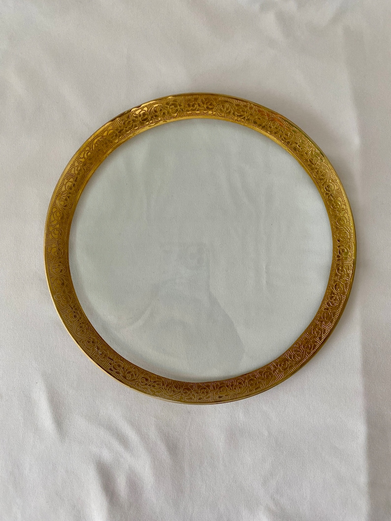 Round Glass Plate With Gold Floral Rim, Tiffin Franciscan Pattern - Etsy