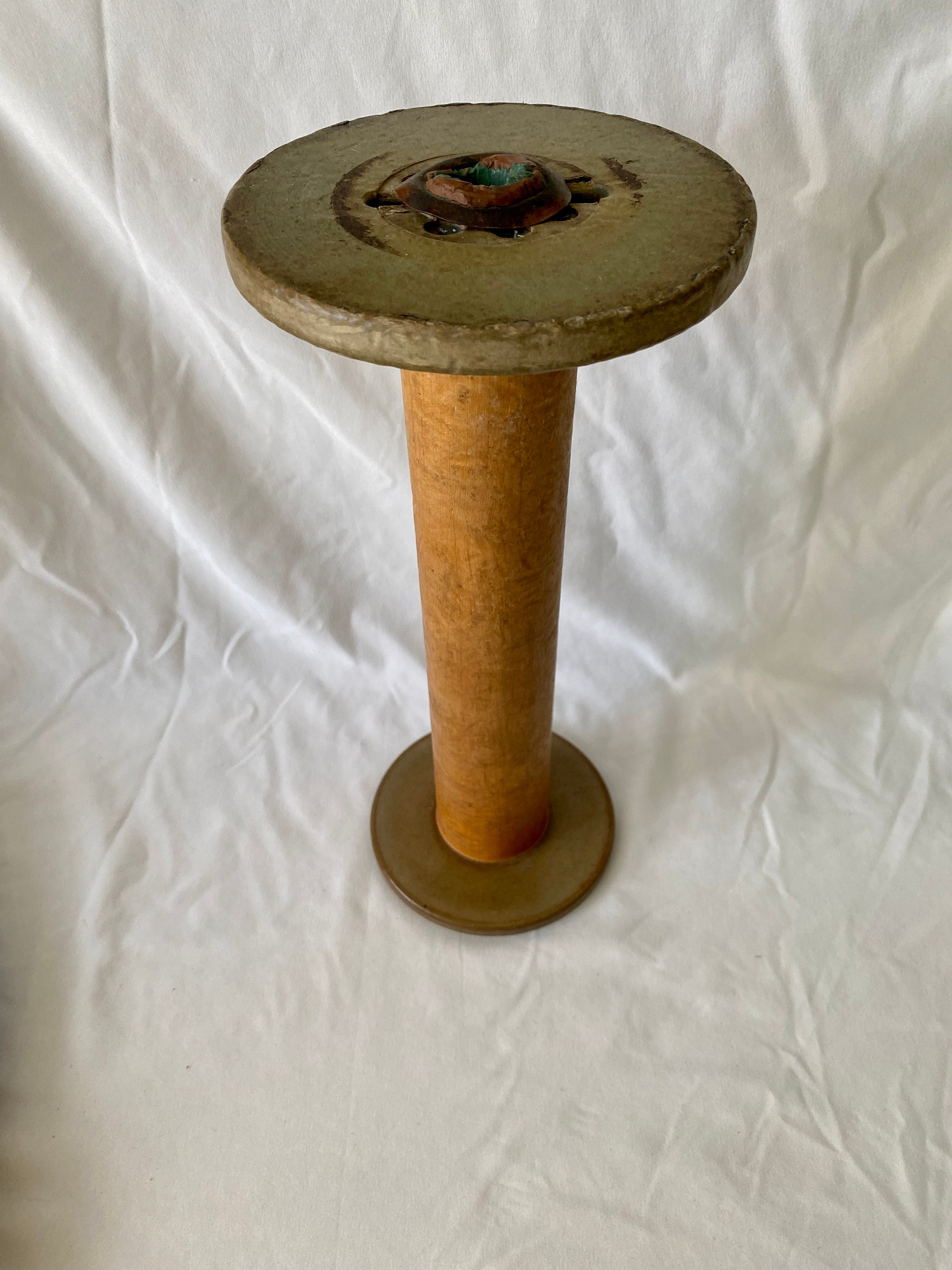 Large Wooden Spool Bobbin, Weaving Sewing, Textile Mills, Candle Taper ...