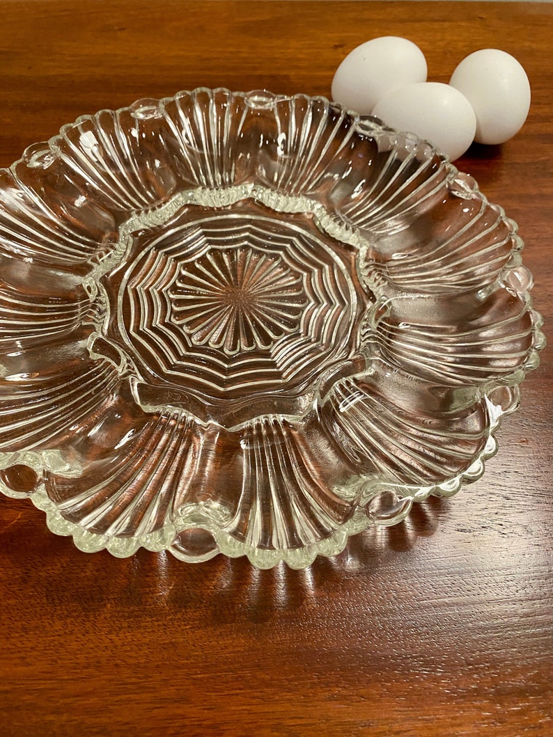 Glass Devil Egg Platter Tray - Etsy