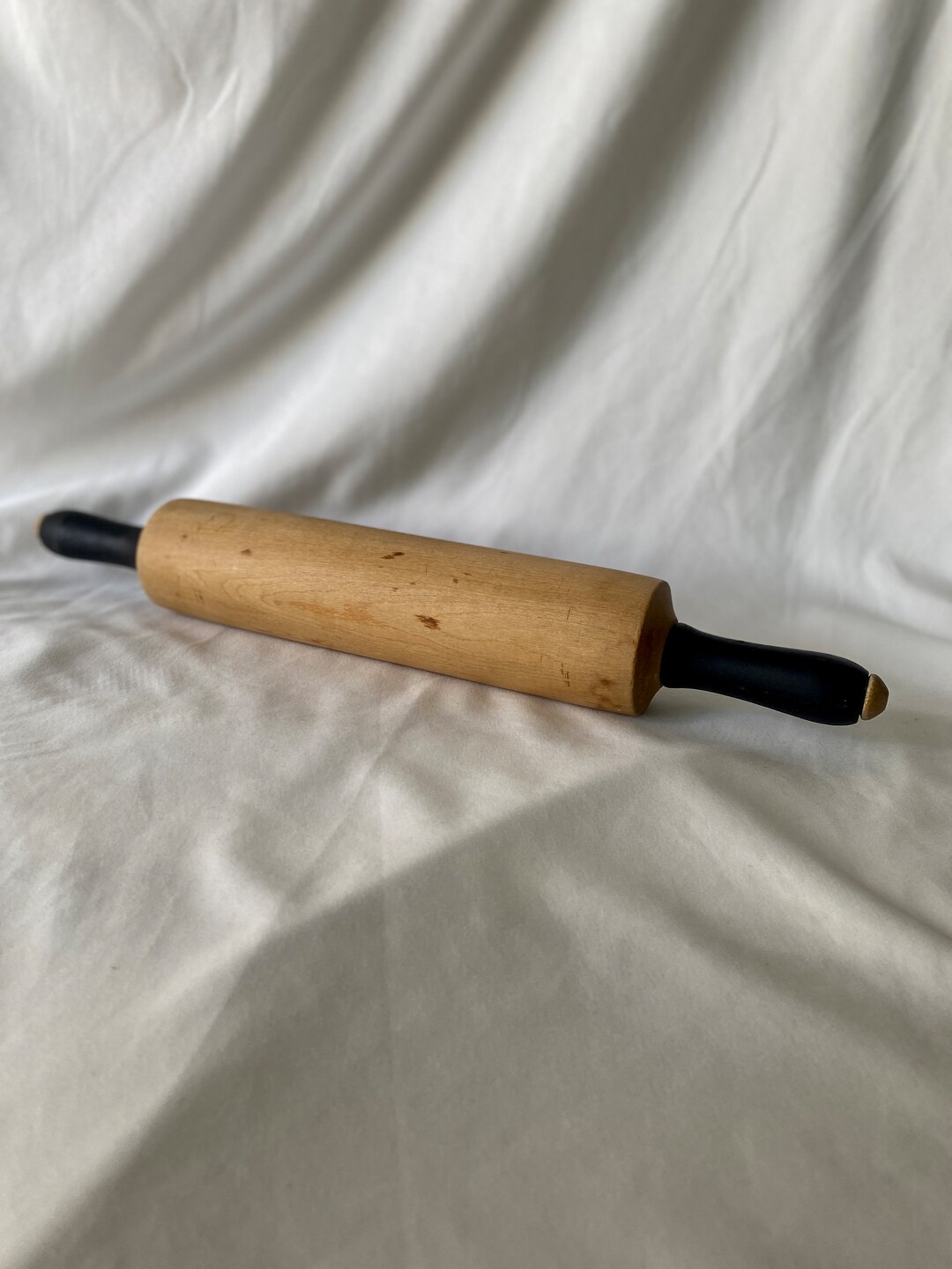 Maple Wood Rolling Pin, Navy/black Handles, Farmhouse Kitchen Decor - Etsy