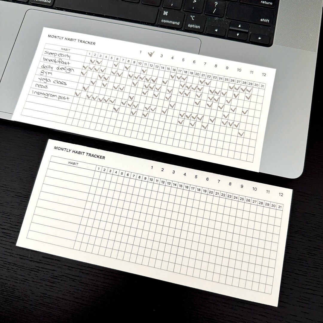 Monthly Habit Tracker Notepad Habit Tracking Memo Pad Journal Page ...