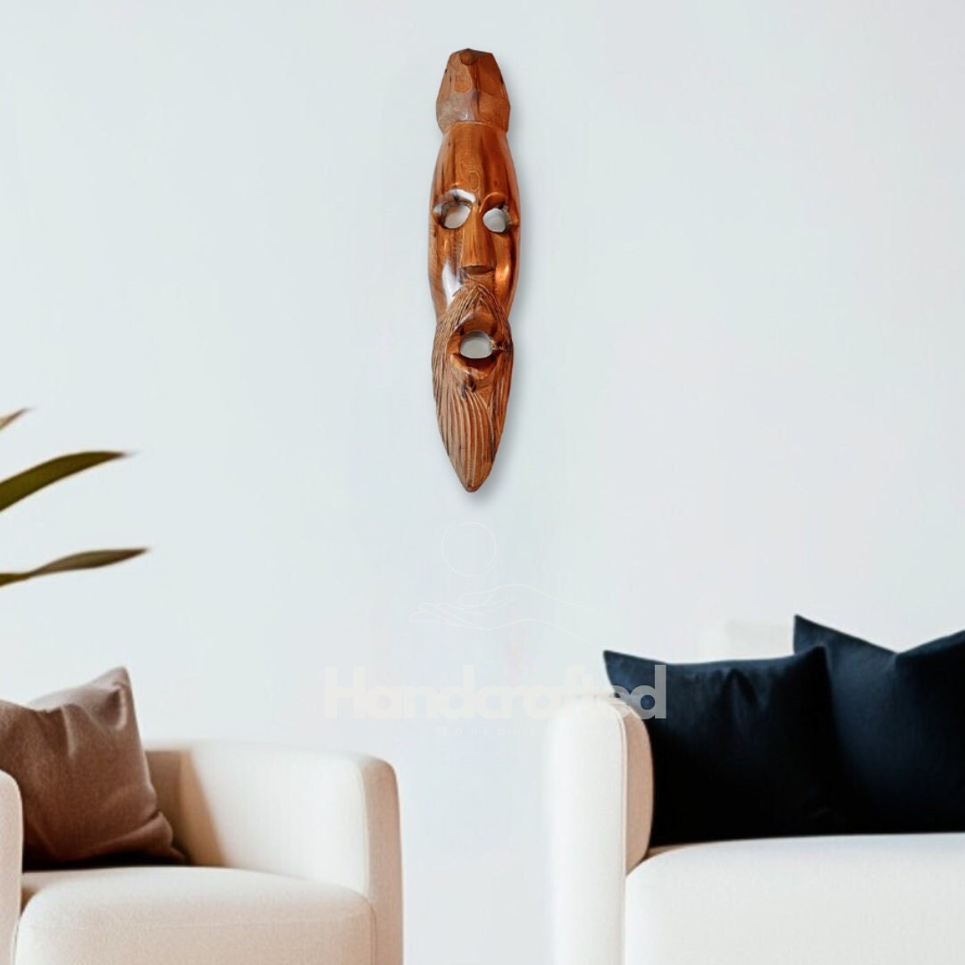 Handcrafted Moroccan Thuya Wood Mask Unique Wall Decor Artisan Carved ...