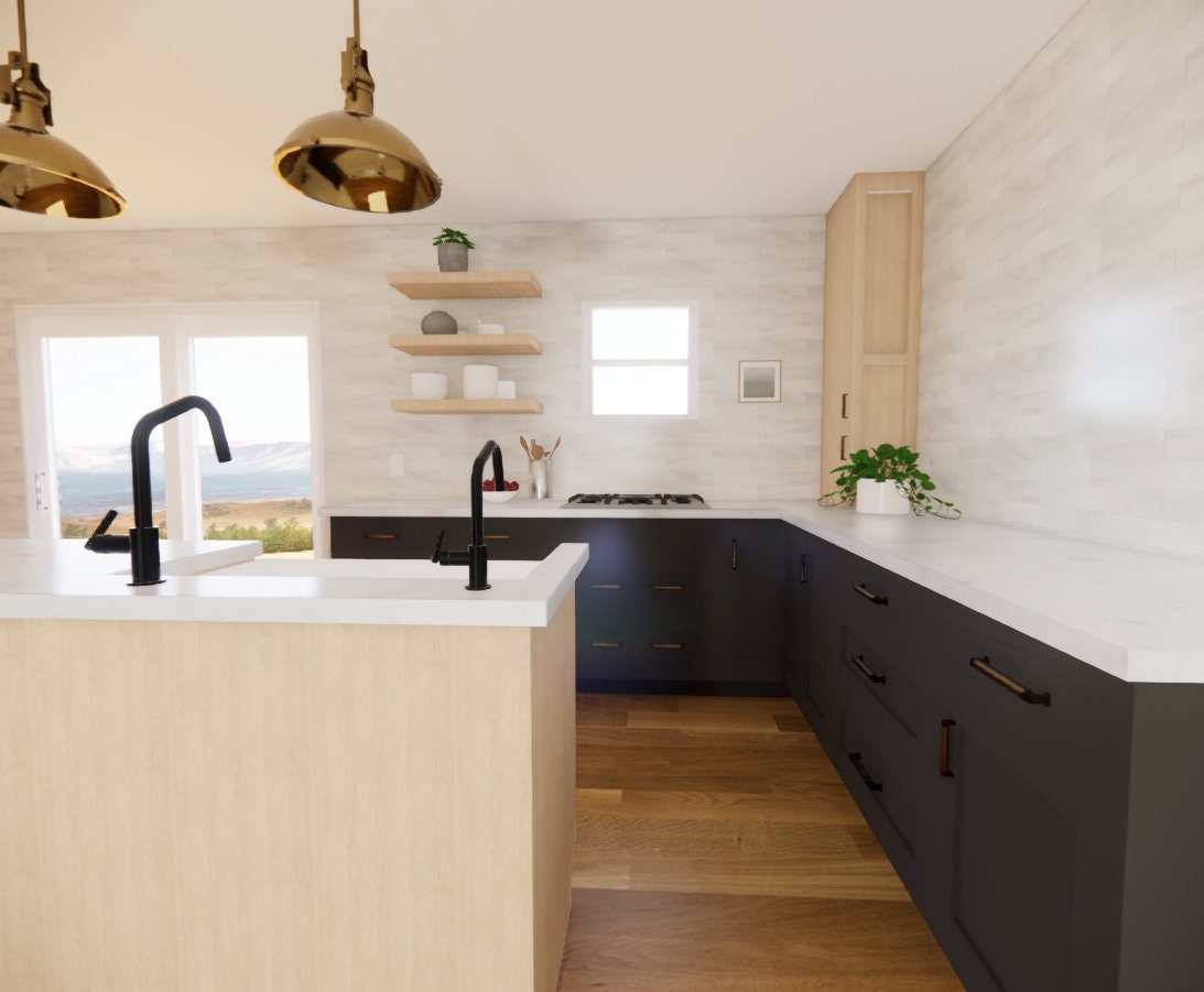 Kitchen 3D Rendering, Kitchen Interior Design, Custom Kitchen Design ...