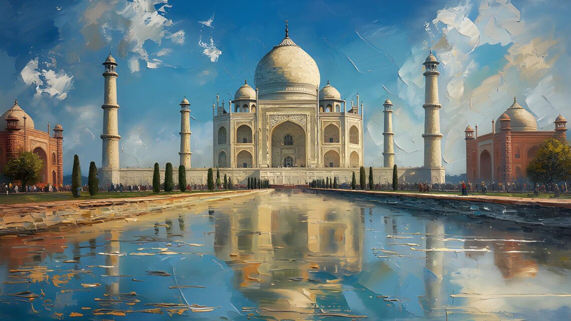 Samsung Frame TV Art, Scenic, Landscape Taj Mahal, 4K TV Frame Art ...