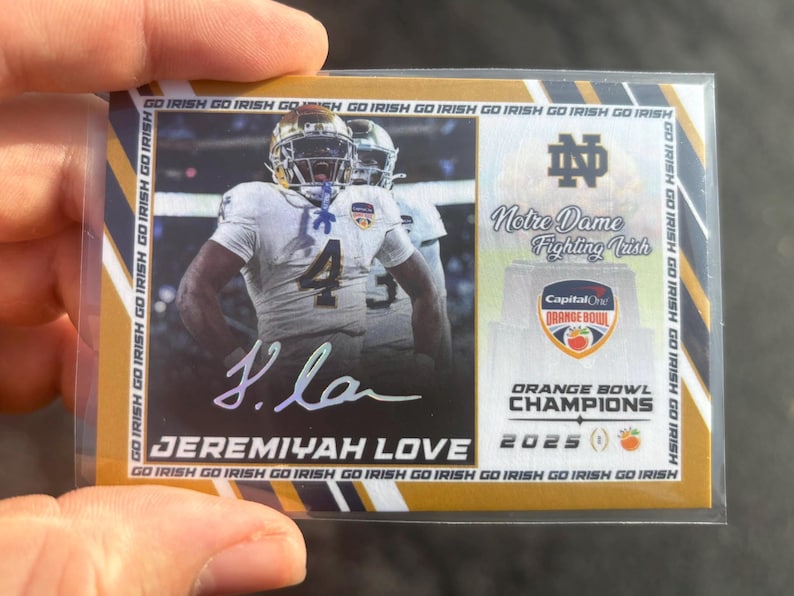 Jeremiyah Love Card Notre Dame Fighting Irish College Football Holo ...