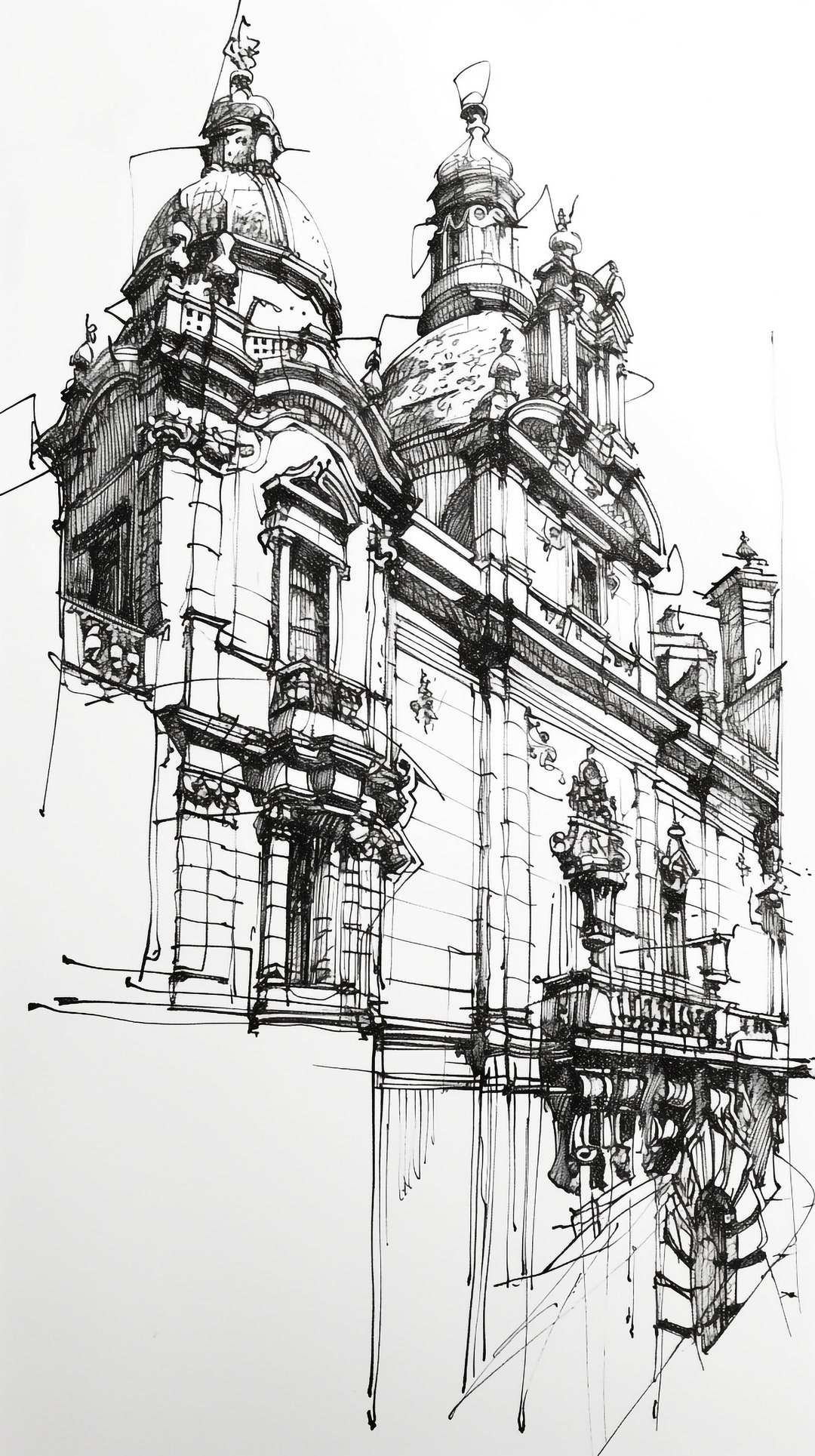 Architecture Drawing, Cathedral Vintage Architecture Wall Art ...