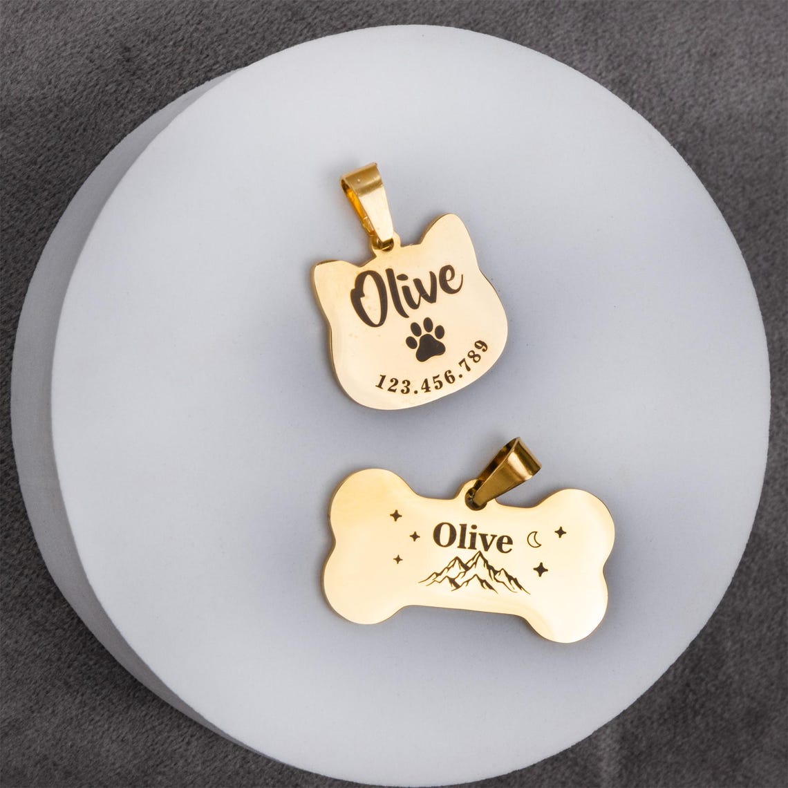 Personalized Pet Tag Dog Bone Tag for Dog Name Tag Engraved Pet Tag ...
