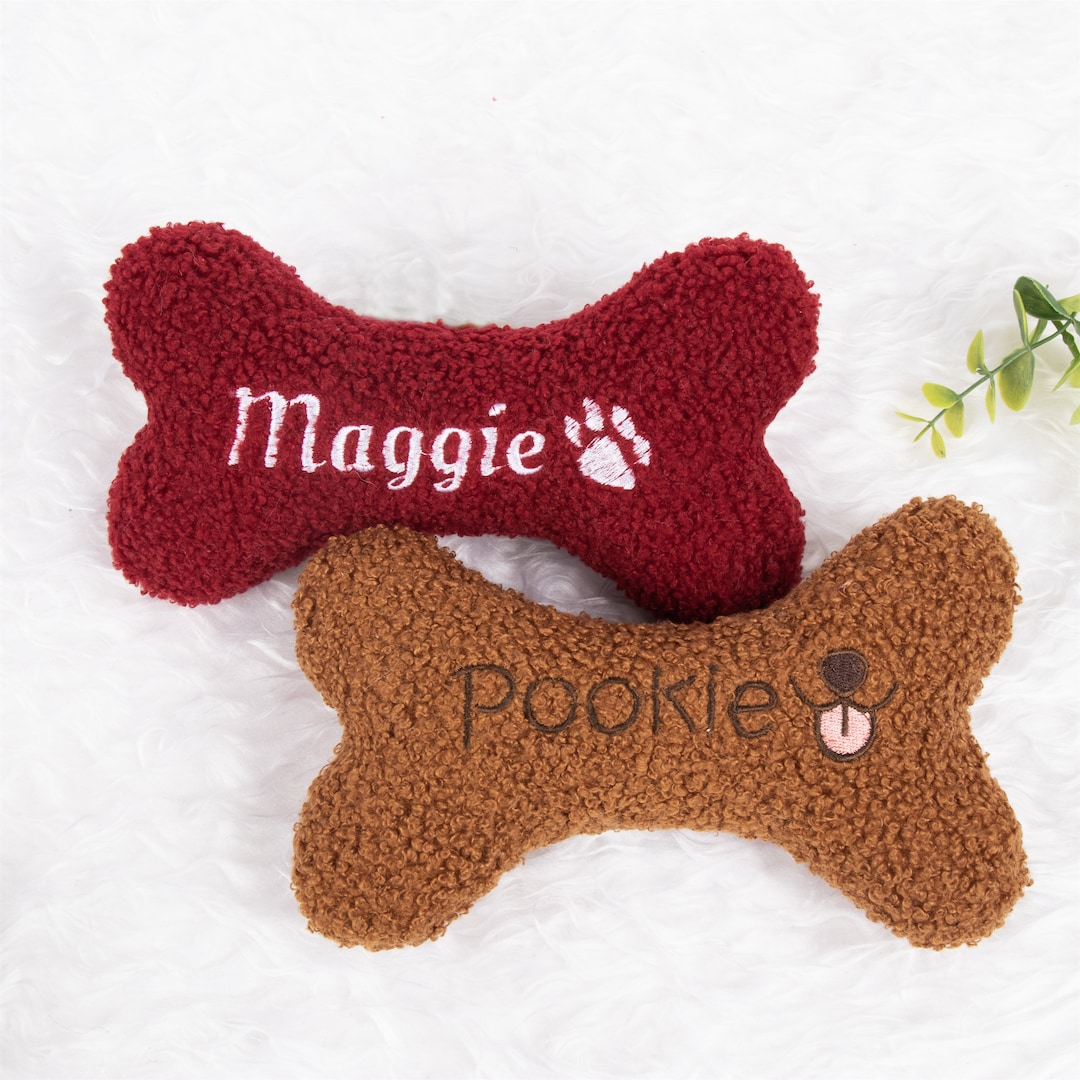 Personalized Dog Toy With Name Embroidered Dog Toy With Squeaky Dog Toy ...