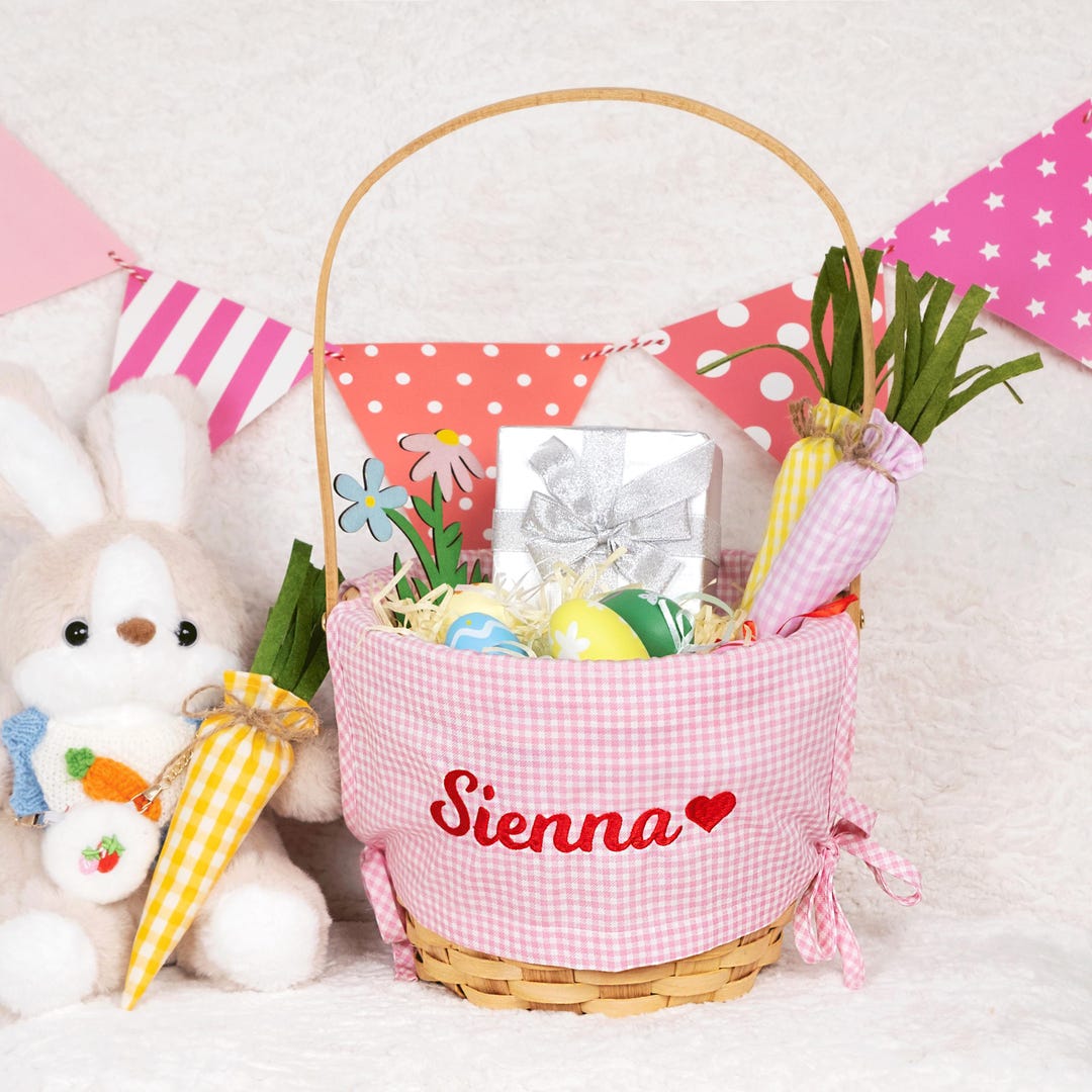 Personalized Easter Baskets With Name Bunny Baskets for Kids Custom Boy ...