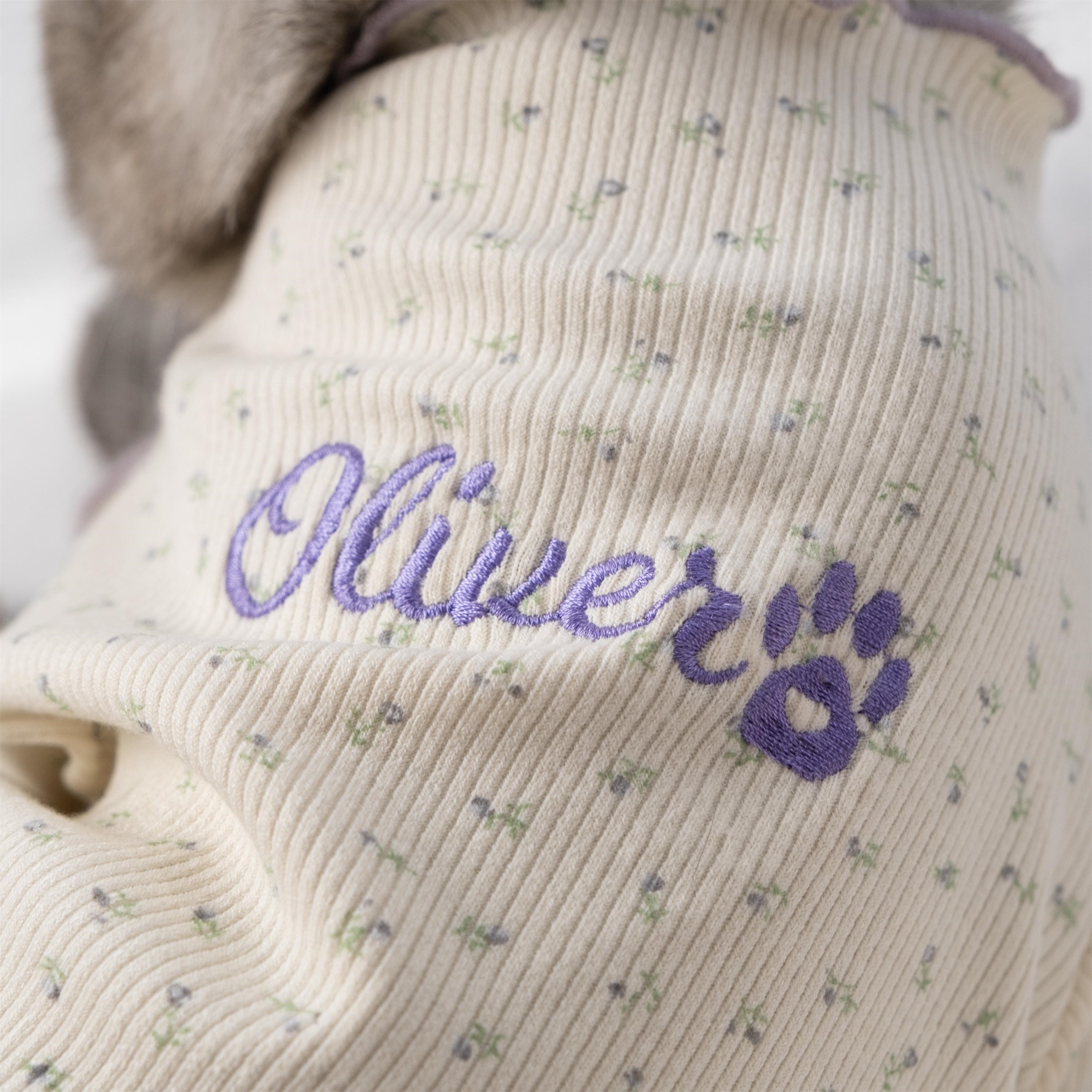 Personalized Floral Pet Clothes, Embroidered Name Cotton Puppy Clothes ...