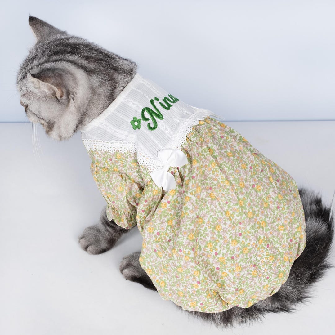 Custom Embroidered Floral Pet Dress, French Country Style, Cotton ...