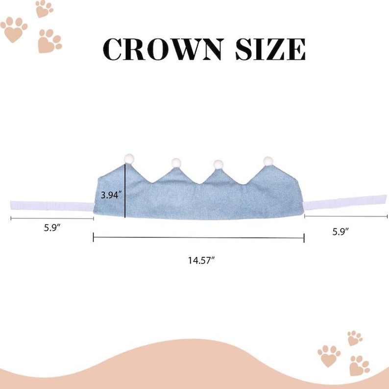 Personalized Pet Birthday Crown, Embroidered Dog/cat Party Hat - Etsy