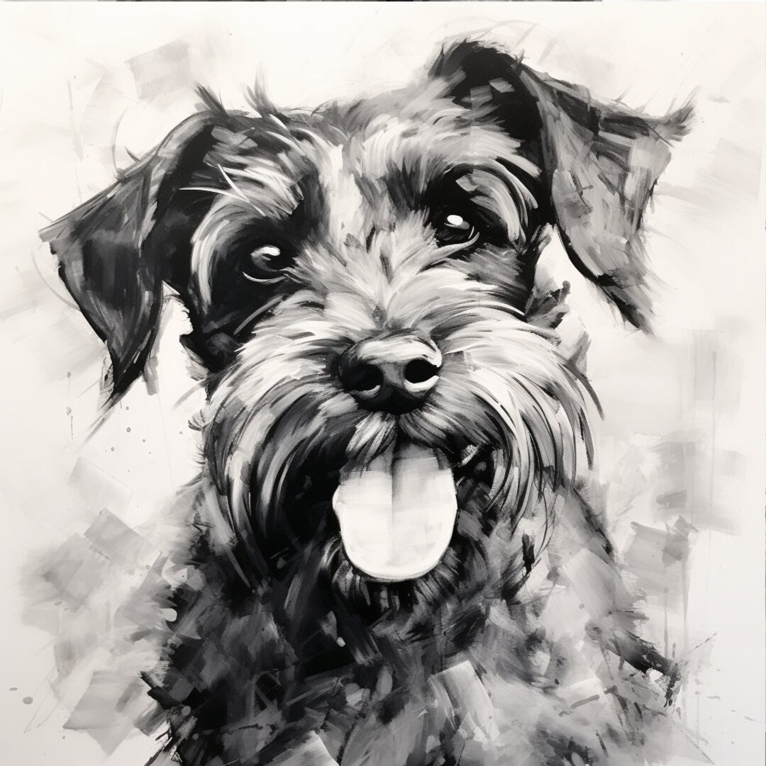 Miniature Schnauzer Art Abstract Painting Awesome Dog Painting Perfect ...
