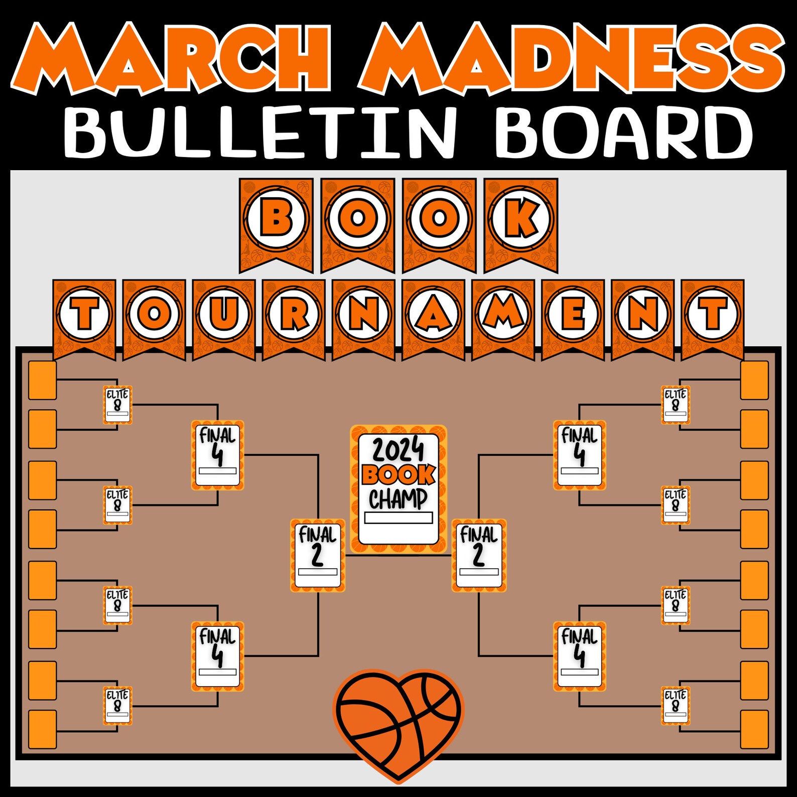 March Madness Book Tournament Bulletin Board Reading Challenge ...