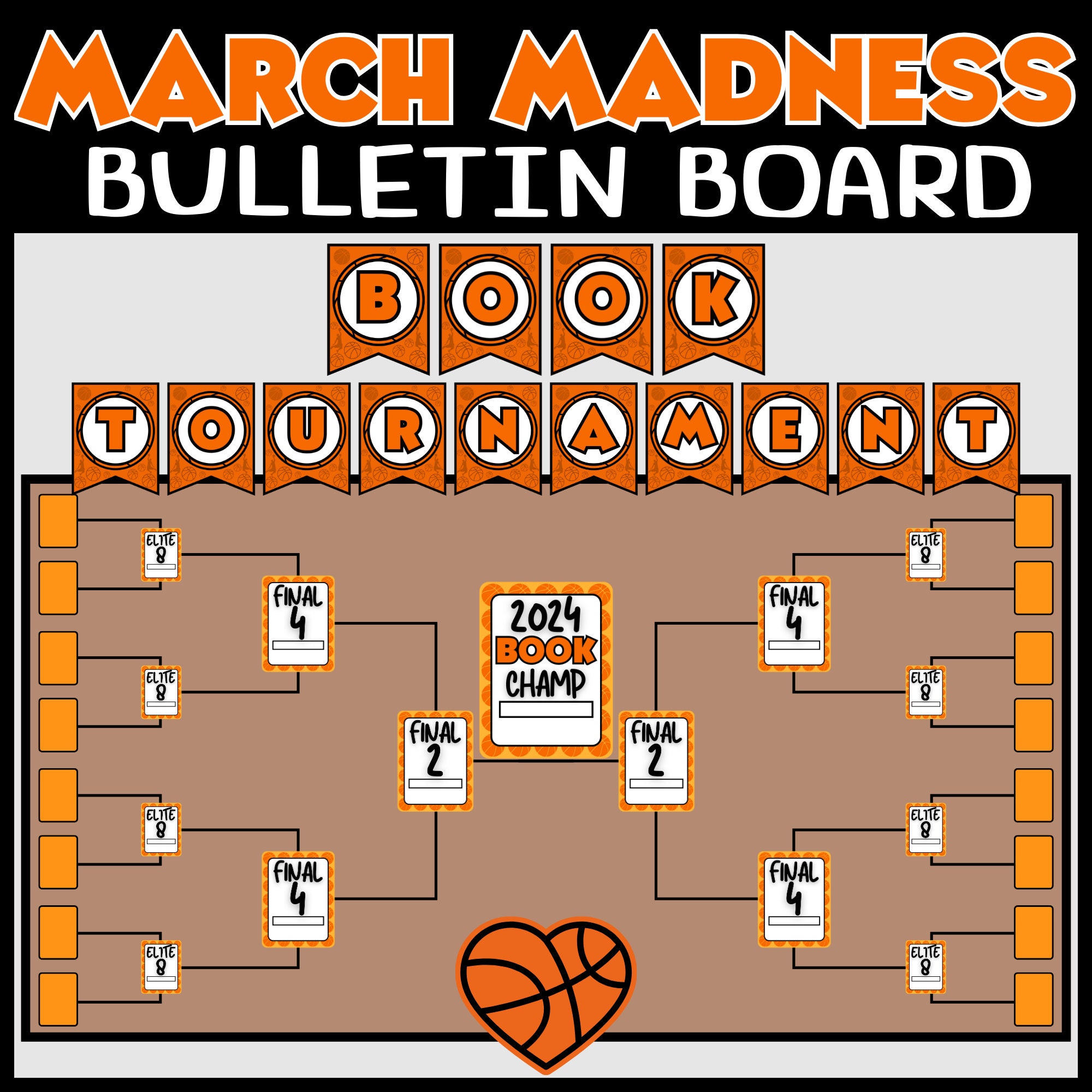 March Madness Book Tournament Bulletin Board Reading Challenge ...
