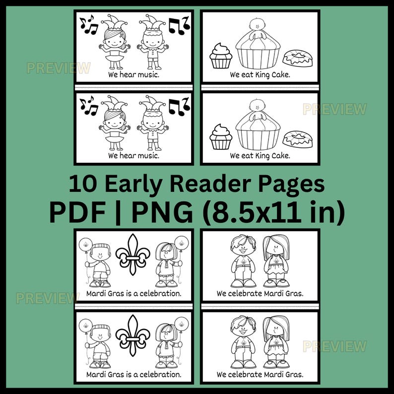 Mardi Gras Mini Book for Early Readers | Fat Tuesday Reading and ...