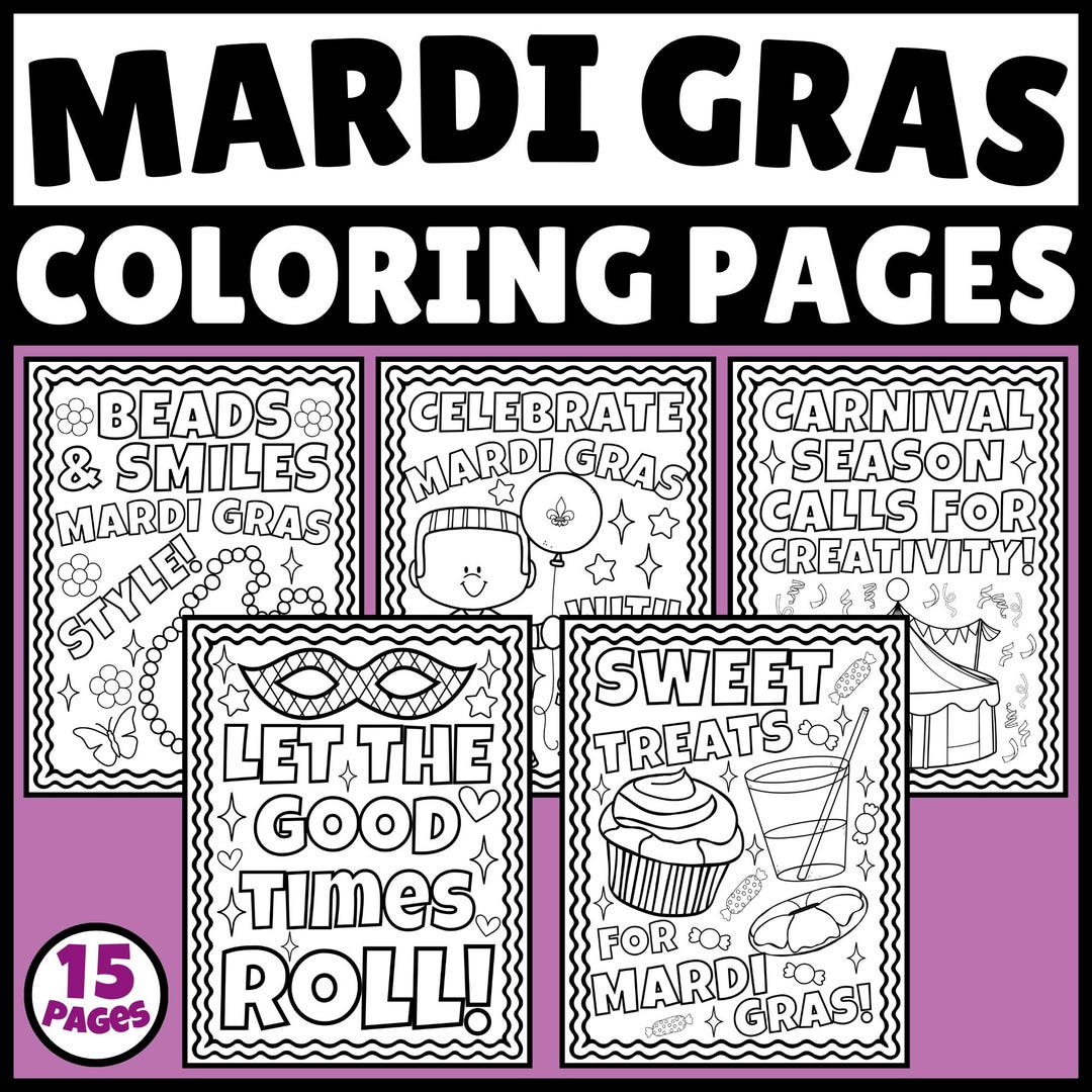 15 Mardi Gras Coloring Pages | Fat Tuesday and February Activities ...