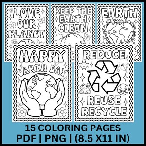 Earth Day Coloring Pages, Spring & April Activities, Protecting the ...