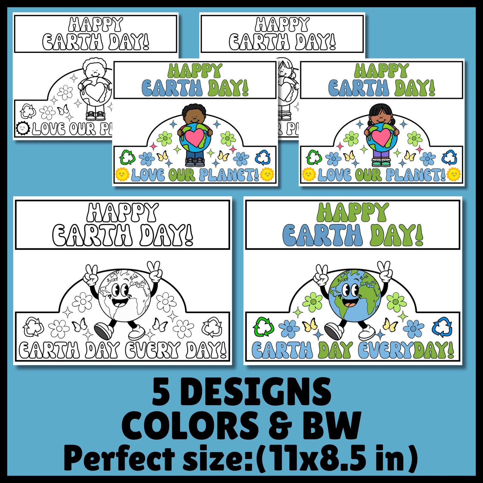 Earth Day Hat & Crown, April and Spring Craft Activity, Protecting the ...