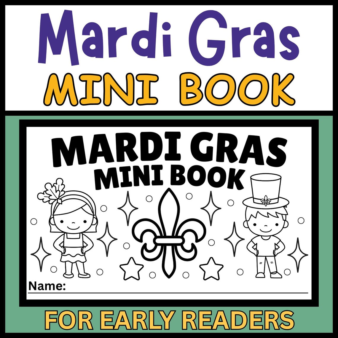 Mardi Gras Mini Book for Early Readers | Fat Tuesday Reading and ...