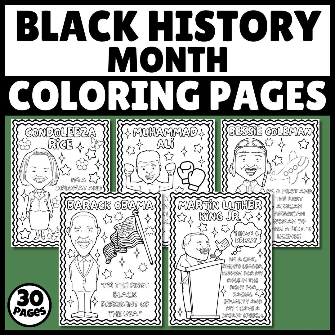 Black History Month Coloring Pages | Famous Leaders (PDF & PNG Format ...