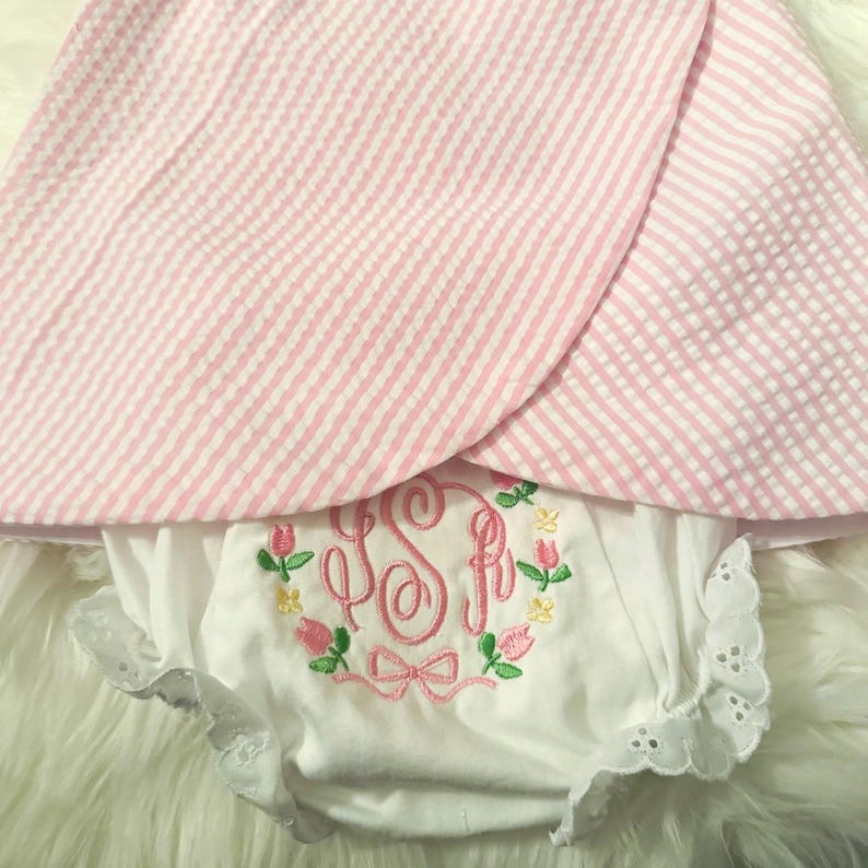 Personalized Baby Girl Bloomer: Monogrammed White Eyelet Diaper Cover ...